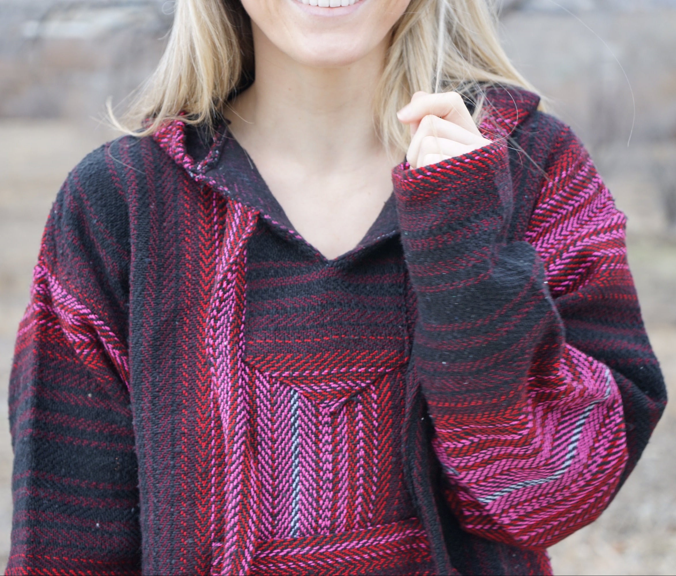 Hippies.com - Baja Hoodies Mexican Hoodie Baja Sweater Red – HIPPIES.COM