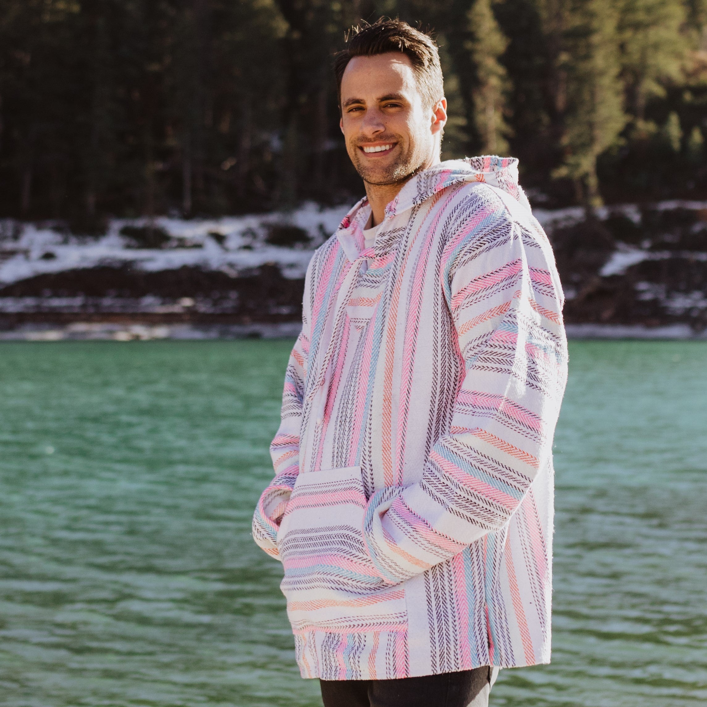 Cotton Candy Mexican Drug Rug Baja Hoodie Pullover Jerga – HIPPIES.COM